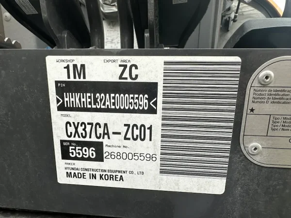 CASE CX37C Mini (Compact) Excavator for sale - 32E005596