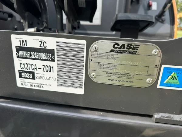 CASE CX37C Mini (Compact) Excavator For Sale - EQ0036648
